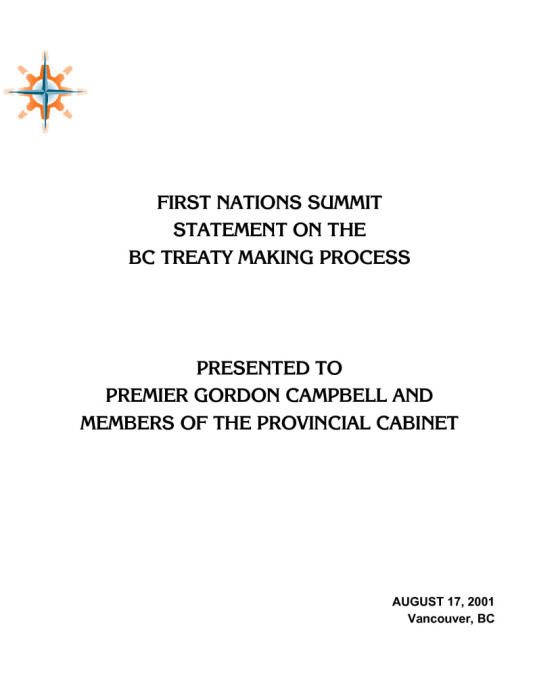 First Nations Summit Views on the BC Treaty Making Process - First ...