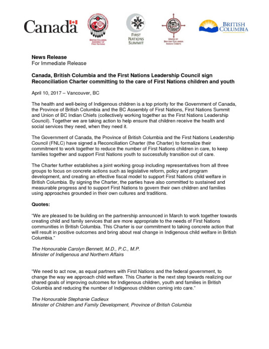 Canada, British Columbia and the First Nations Leadership Council sign ...