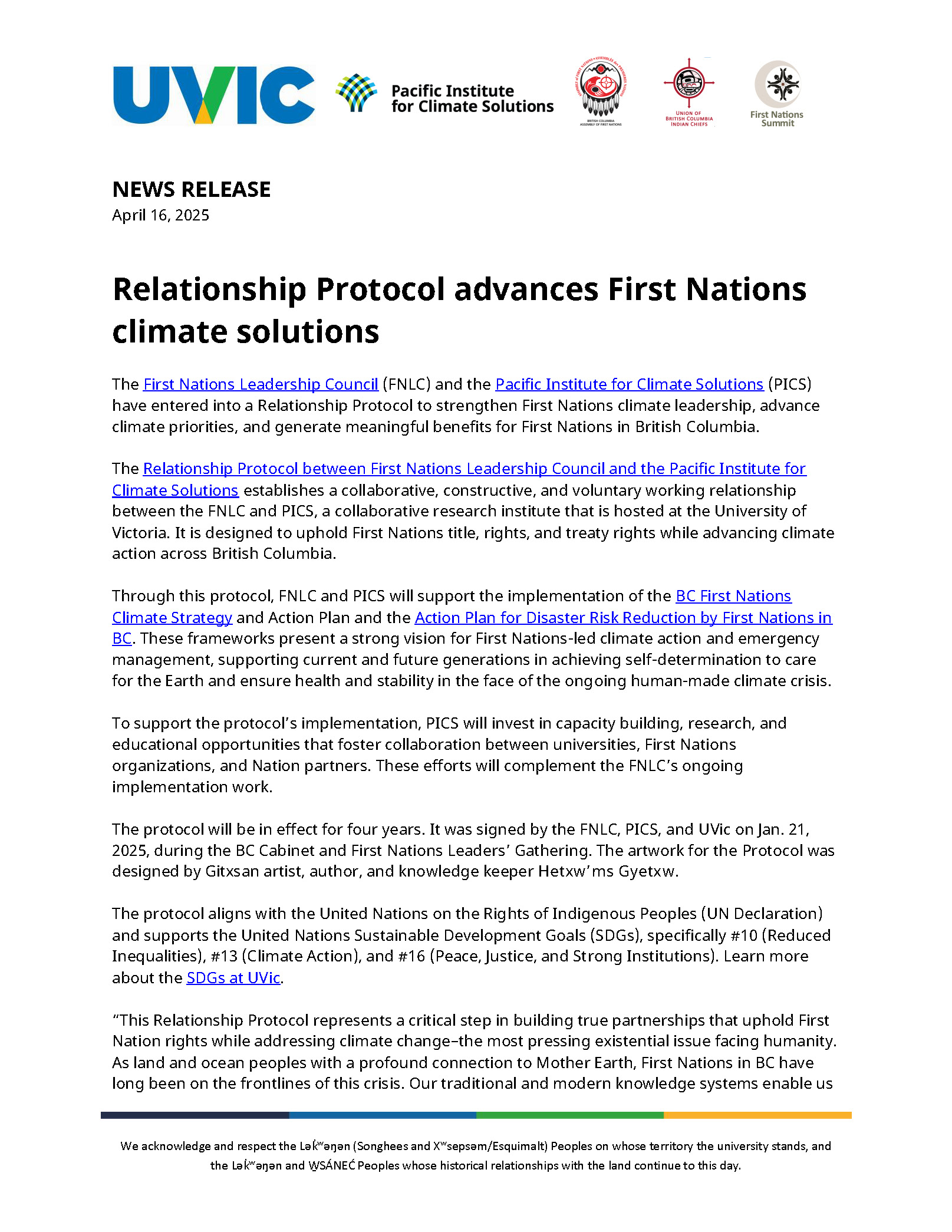 Relationship Protocol advances First Nations climate solutions - First ...